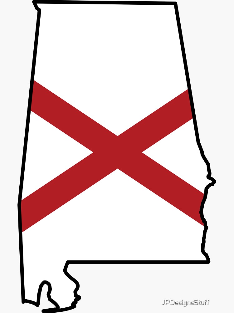 "Alabama State Outline with Flag" Sticker for Sale by JPDesignsStuff ...