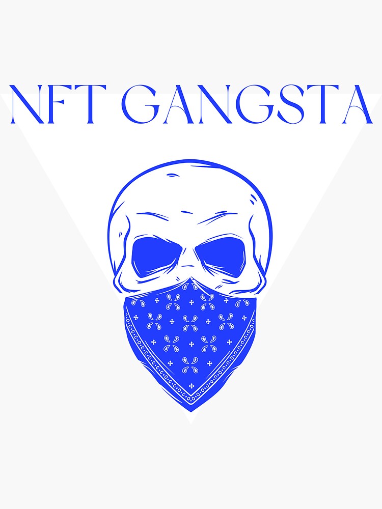 "NFT Gangsta blue skull with bandana." Sticker for Sale by ...
