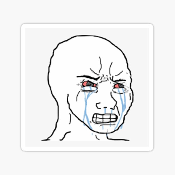 "Crying Wojak" Sticker for Sale by SiwelStickers | Redbubble
