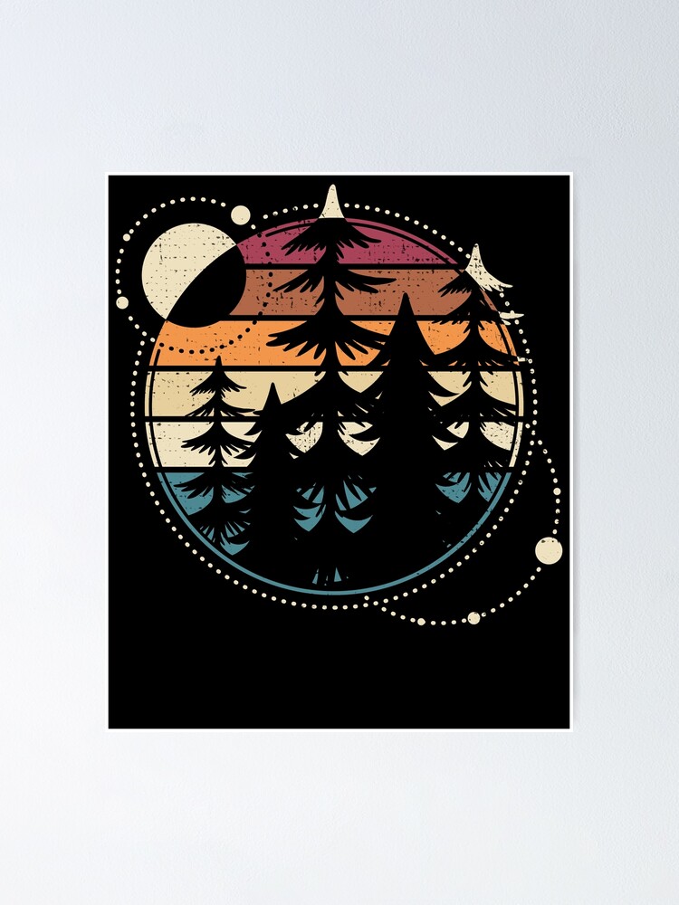 "Forest Vintage Retro Nature Hiking Gift Idea" Poster for Sale by ...
