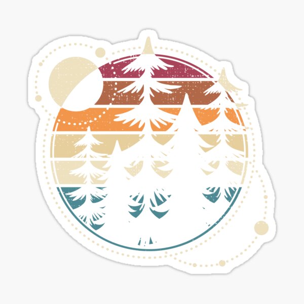 "Forest Vintage Retro Nature Hiking Gift Idea" Sticker by Kuma518 ...