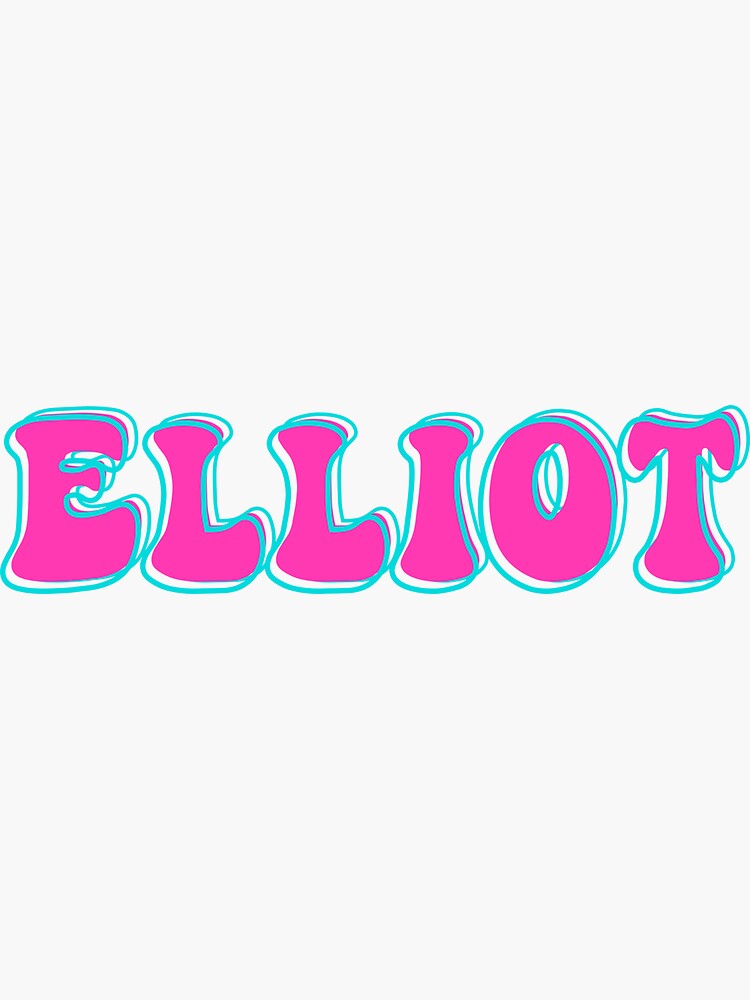 "ELLIOT Cute Name Design ELLIOT - Kawaii ELLIOT Name" Sticker by Custom ...