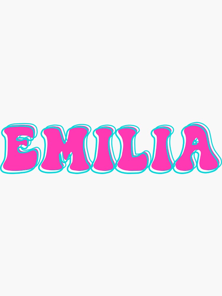 "EMILIA Cute Name Design EMILIA- Kawaii EMILIA Name" Sticker by Custom ...