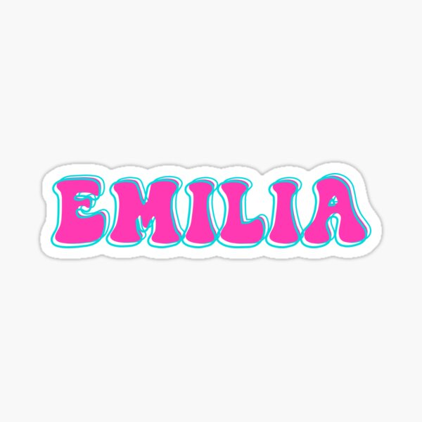 "EMILIA Cute Name Design EMILIA- Kawaii EMILIA Name" Sticker by Custom ...