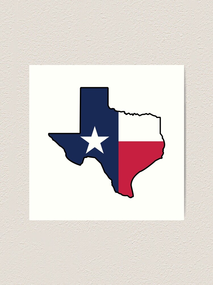 "Texas State Outline with Flag" Art Print for Sale by JPDesignsStuff ...