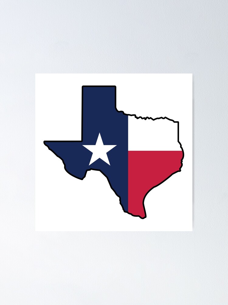 "Texas State Outline with Flag" Poster for Sale by JPDesignsStuff ...