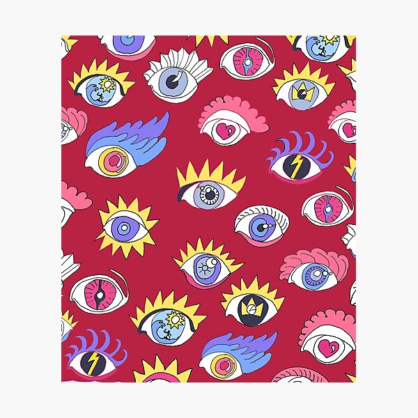 "New wave eyes, in red, art by Miguel Matos Official" Photographic ...
