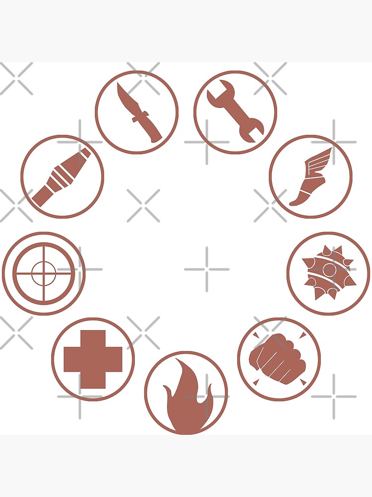 Póster «Iconos de clase TF2 ROJO» de Loadout | Redbubble