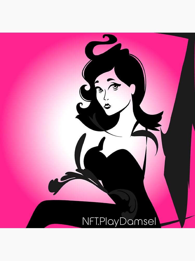 "Damsel Original Pink" Sticker by NFTDamsel | Redbubble