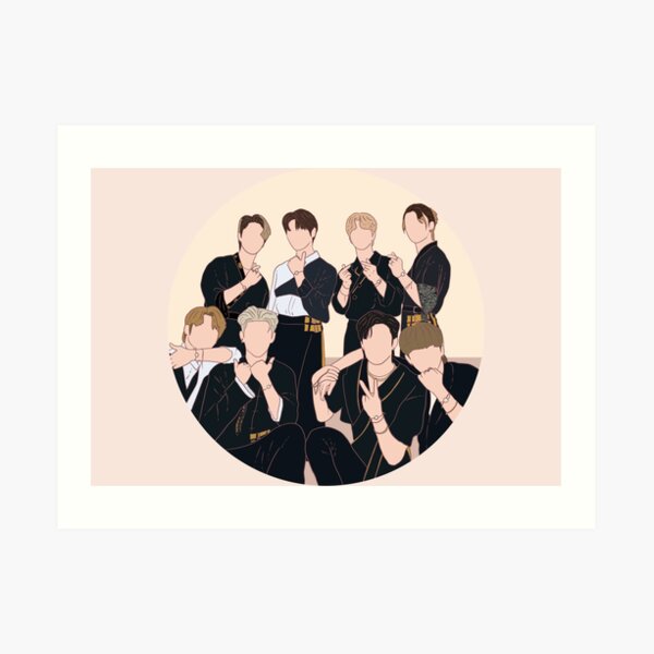 "Saranghae - Stray kids" Art Print for Sale by MomosDrawing | Redbubble