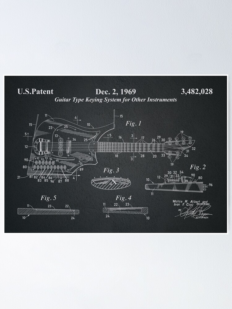"1969 Old Vintage Guitar Type Keying System for Other Instruments ...