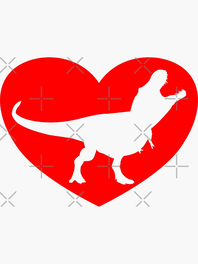 "Dinosaur T Rex heart" Sticker by phys | Redbubble