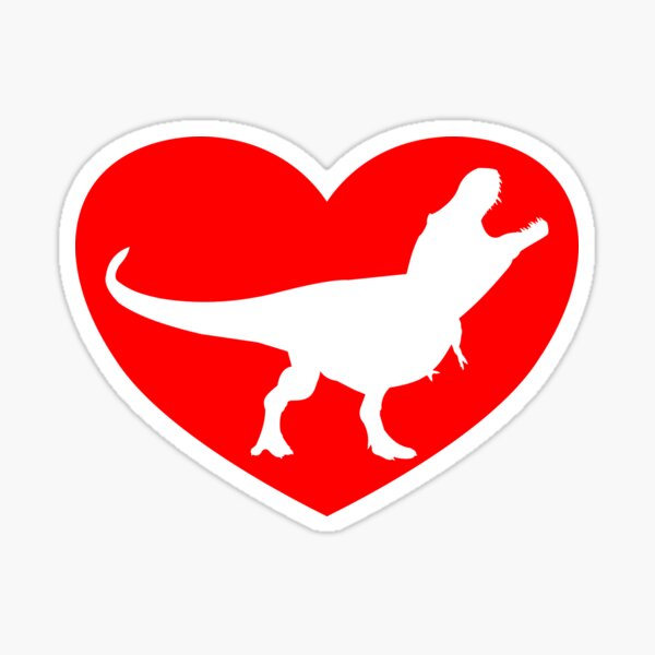 "Dinosaur T Rex heart" Sticker by phys | Redbubble