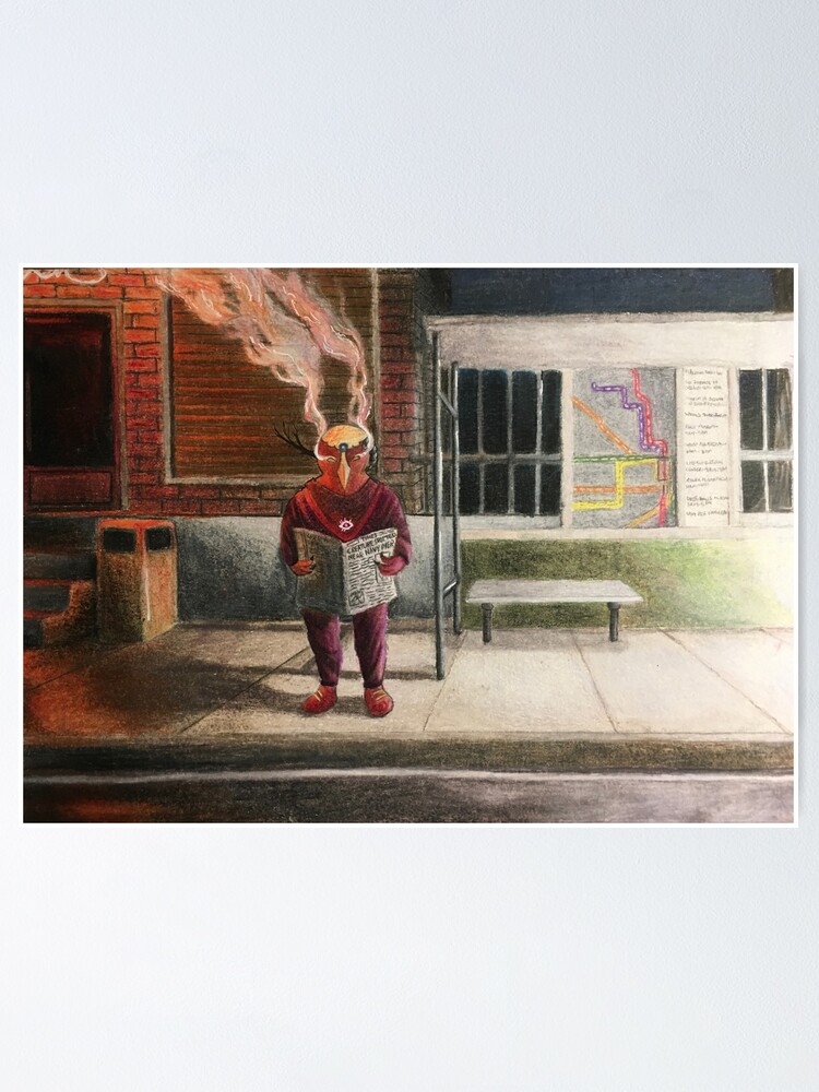 "Demon at a Bus Stop" Poster for Sale by Wak3UpUrDreamin | Redbubble