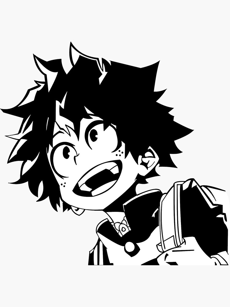 "My Hero Academia Deku Izuku Midoriya Anime Decal Sticker Black MHA ...