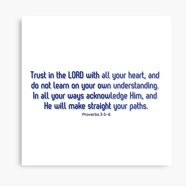 Lámina metálica «Confía en el SEÑOR con todo tu corazón, y no aprendas ...