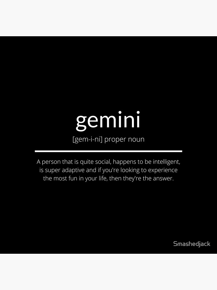 "Gemini Definition " Poster for Sale by Smashedjack | Redbubble