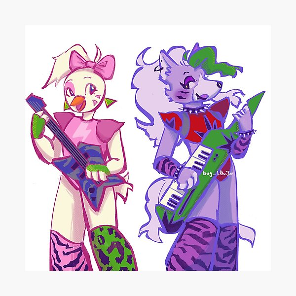 "Glamrock Chica and Roxanne Wolf Fnaf Security Breach" Photographic ...