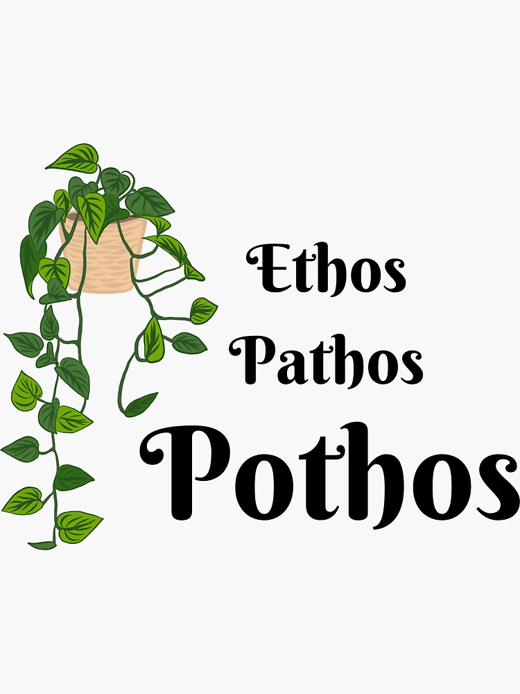 "Ethos, Pathos, Pothos" Sticker for Sale by honeyommdesigns | Redbubble