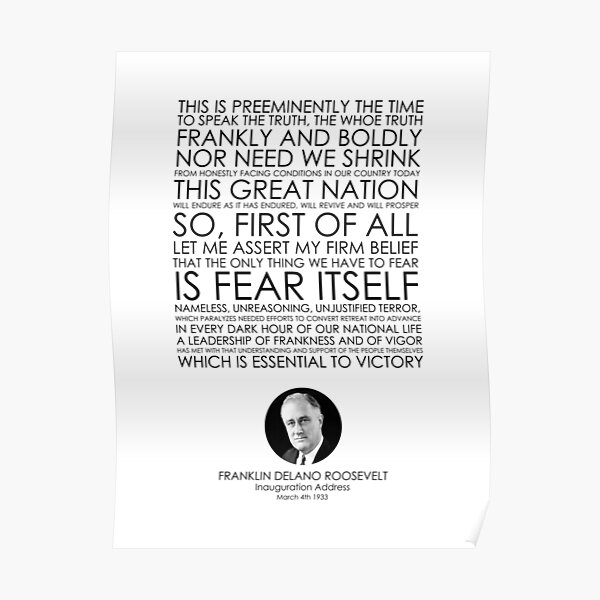 "Franklin Delano Roosevelt, Inauguration Address, Great Speeches, Great ...