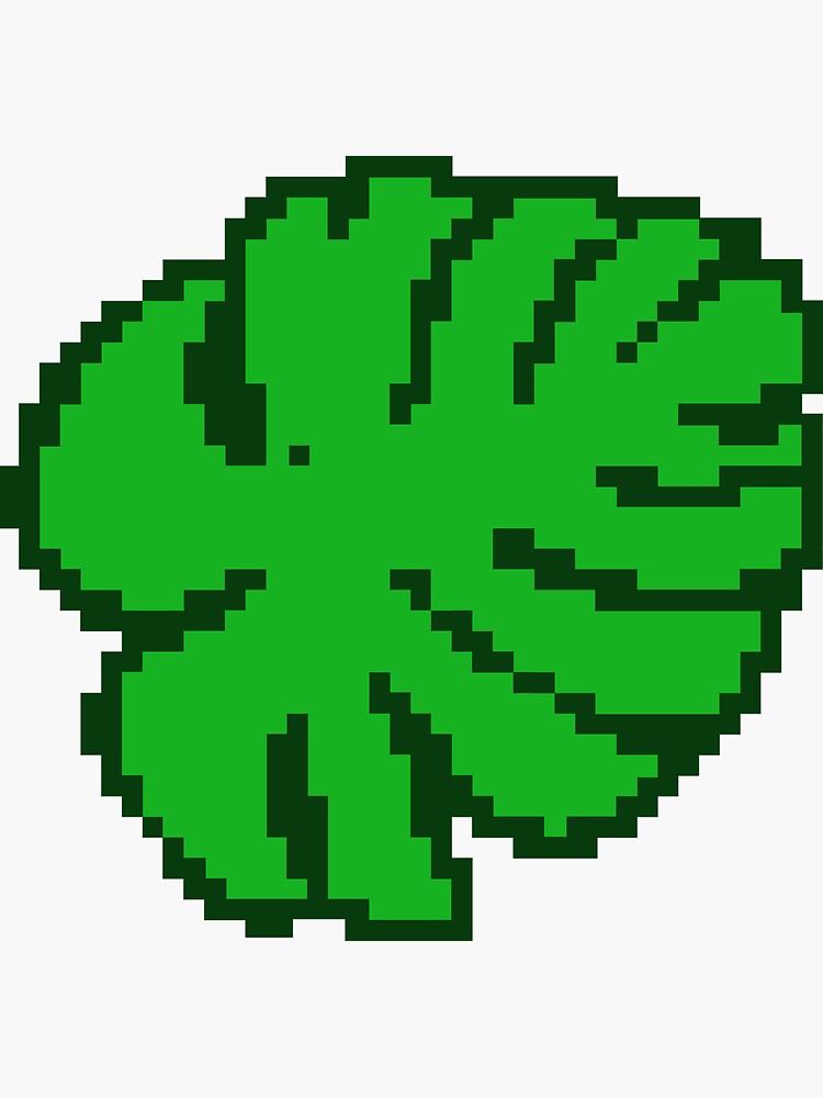 "pixel_plants_001(monstera)" Sticker for Sale by Angchor | Redbubble