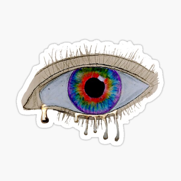 "Crying Rainbow Eye" Sticker by HodgePodger | Redbubble