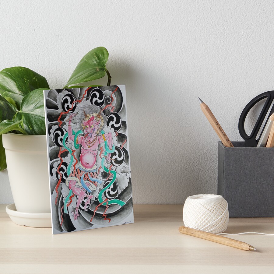 "Raijin God of Thunder" Art Board Print by SoharuArt | Redbubble