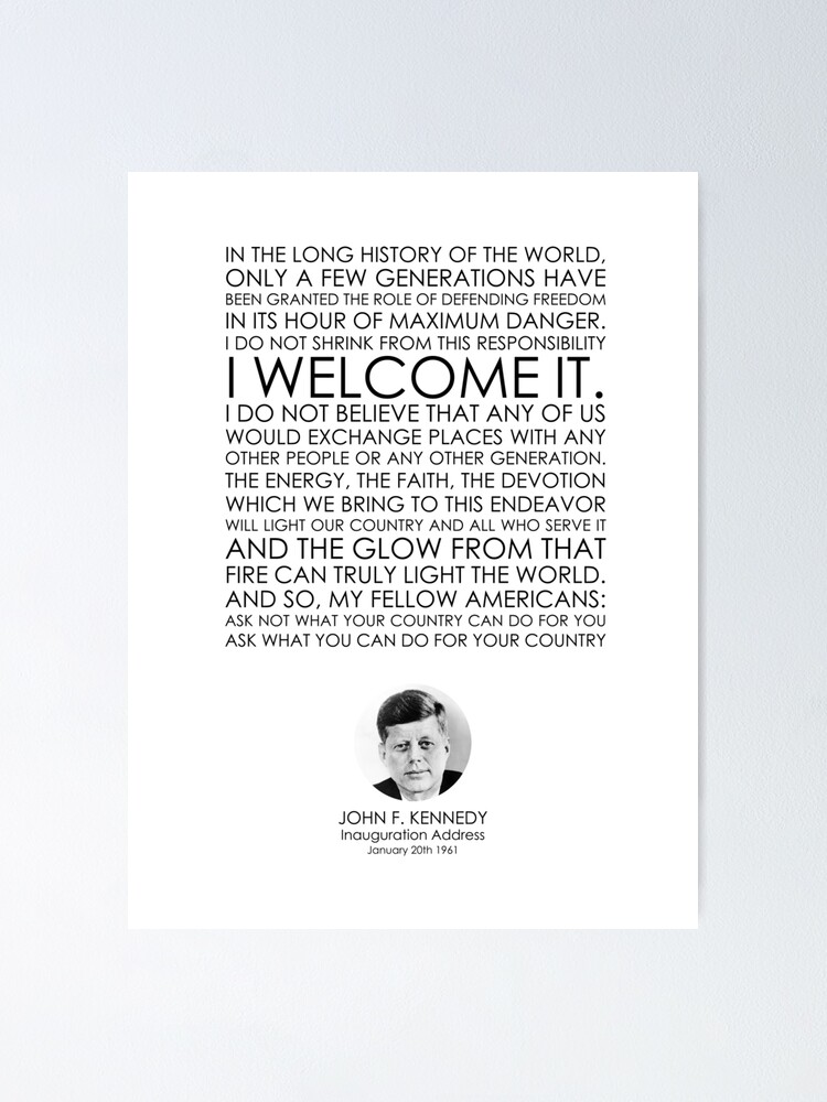 "John F. Kennedy, Inauguration Address, Great Speeches, Great Quotes ...