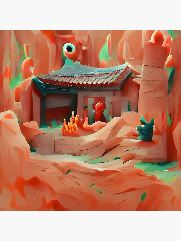 "Temple of the Everburning Flame" Sticker for Sale by Merelkor | Redbubble