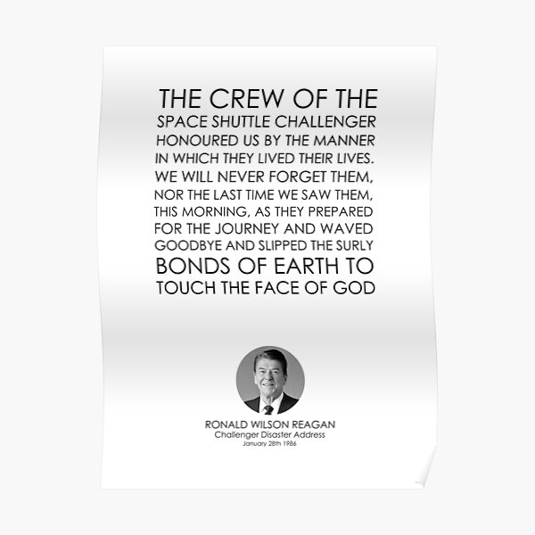 "Ronald Reagan, Challenger Disaster Address, Great Speeches, Great ...