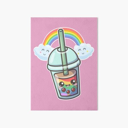 "Pride Boba Tea / LGBTQ / Rainbow / Kawaii" Art Board Print for Sale by ...