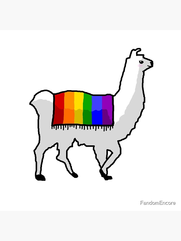 "Pride Flag Llama - LGBTQ Llama with Pride Blanket on Back" Poster for ...