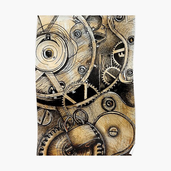 "The Cogs are Turning" Poster for Sale by KatareyDesigns | Redbubble