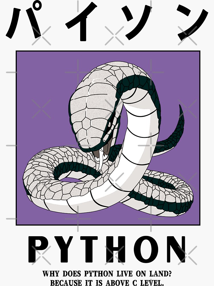 Python Is Above C Level Sticker For Sale By Danielfgf Redbubble