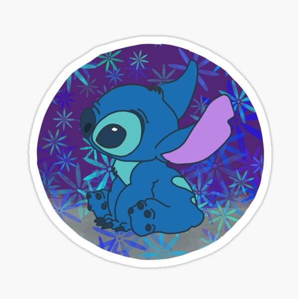 "Stitch Tropical Flowers" Sticker by ashleypattea | Redbubble