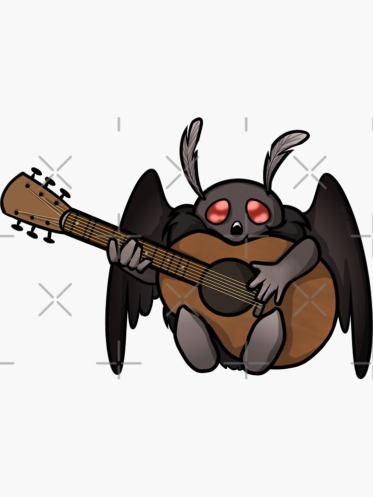 "Guitar Mothman" Sticker for Sale by paint-onwards | Redbubble