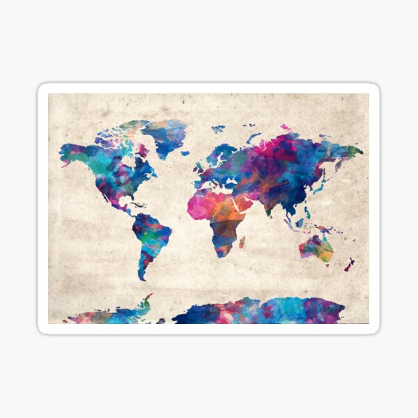 "world map" Sticker for Sale by BekimART | Redbubble