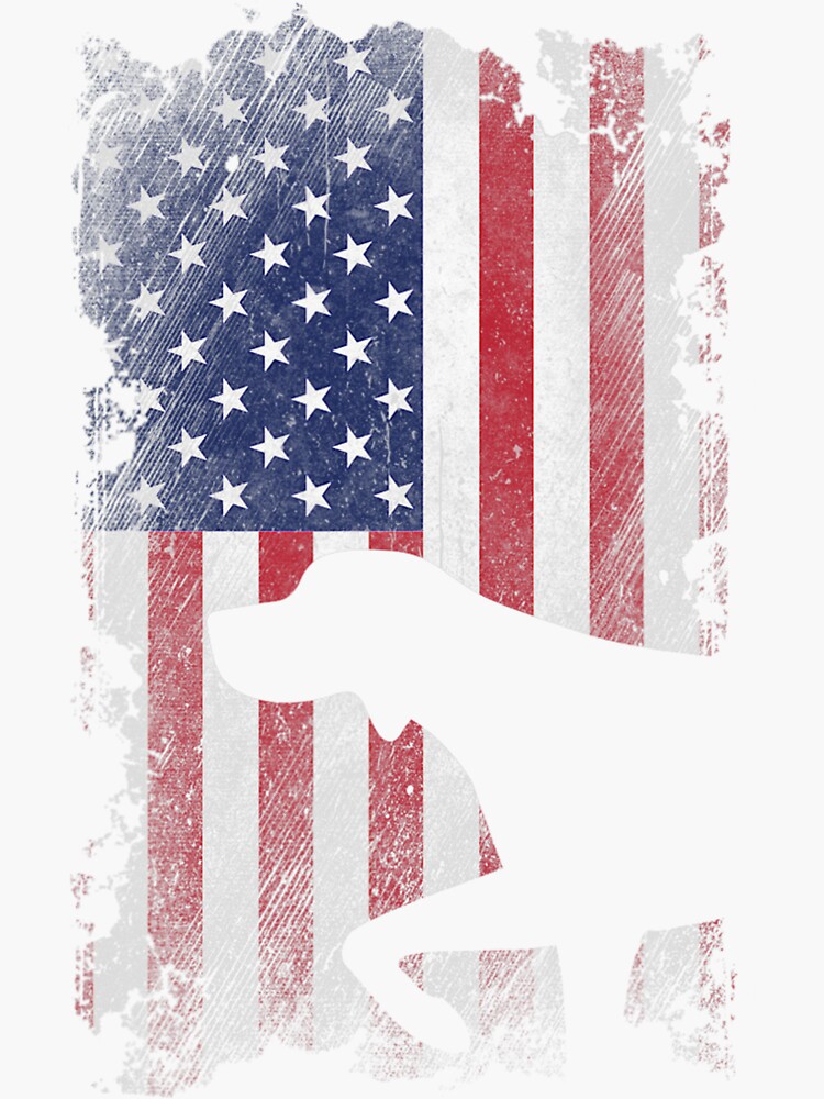 "Patriotic German Shorthaired Pointer American Flag GSP Dog" Sticker ...