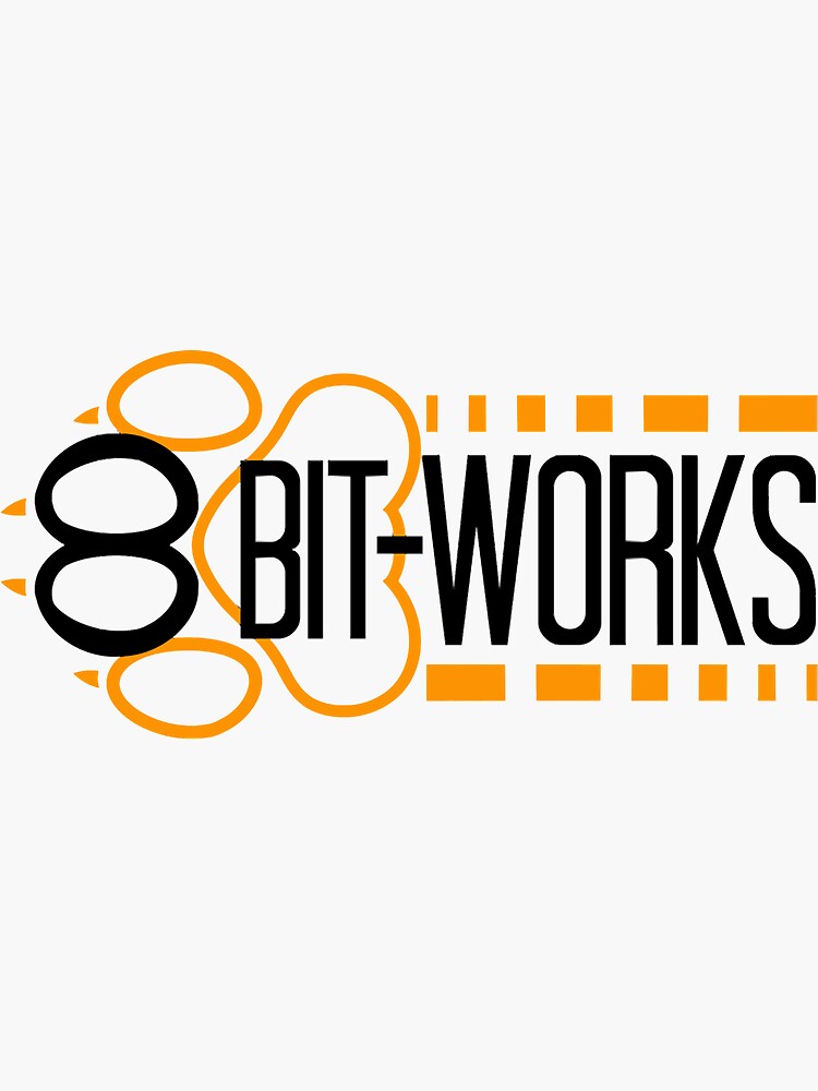 "8Bit-Works LOGO Classic T-Shirt.png" Sticker by GregLozanoo | Redbubble