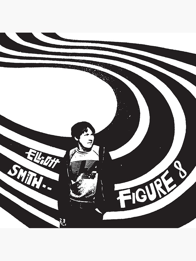 "elliott smith album cover - figure 8 - black and white design" Sticker ...