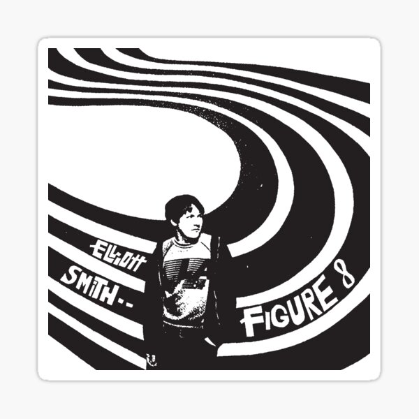 "elliott smith album cover - figure 8 - black and white design" Sticker ...