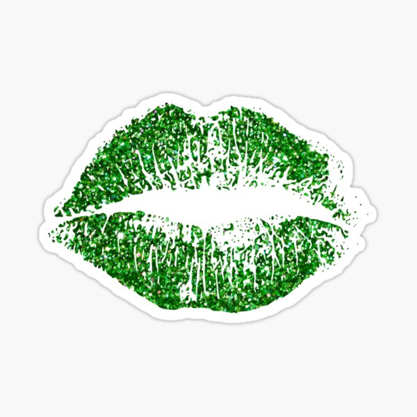 "Stylish Green Glitter Lips" Sticker for Sale by NirVenaArt | Redbubble