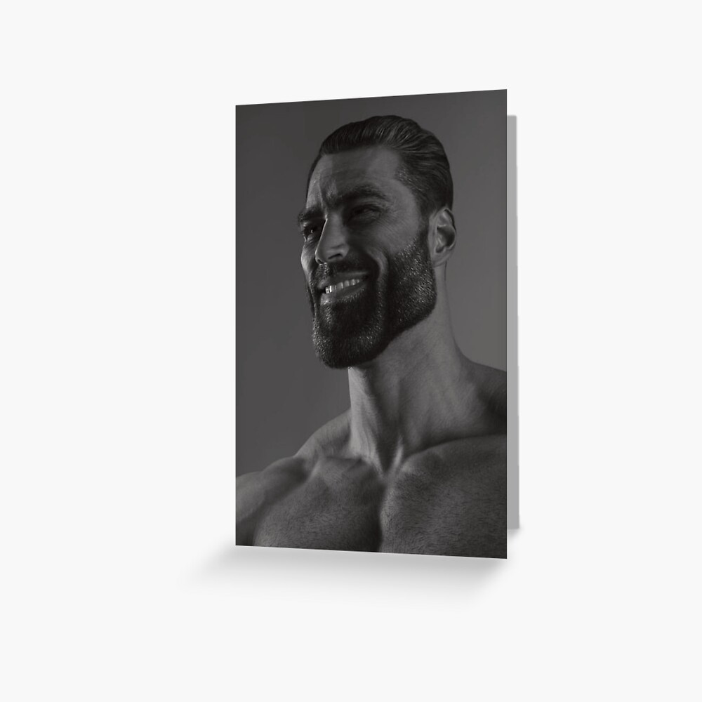 "GigaChad" Greeting Card for Sale by jellyvapor | Redbubble