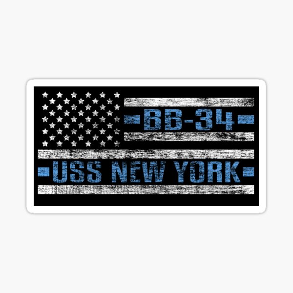 "USS New York BB-34 US Battleship #1488" Sticker for Sale by Rare ...