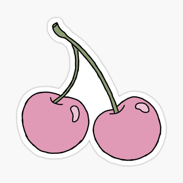 "pink cherry " Sticker by aphrodie | Redbubble