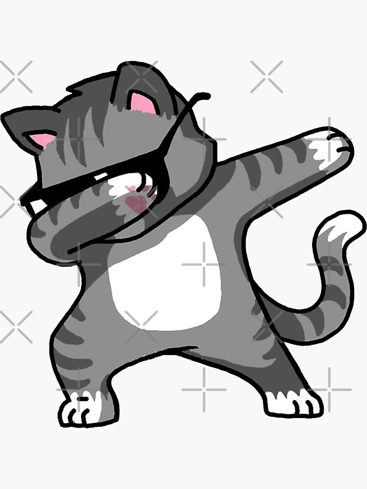 "Dabbing Cat Dab Dance" Sticker for Sale by NITORLADO | Redbubble