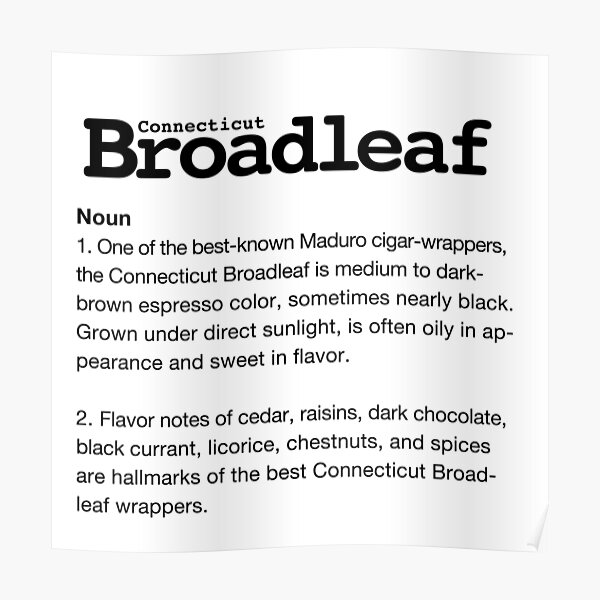 "Connecticut Broadleaf Cigar Wrapper Tobacco" Poster by ScottSakamoto ...