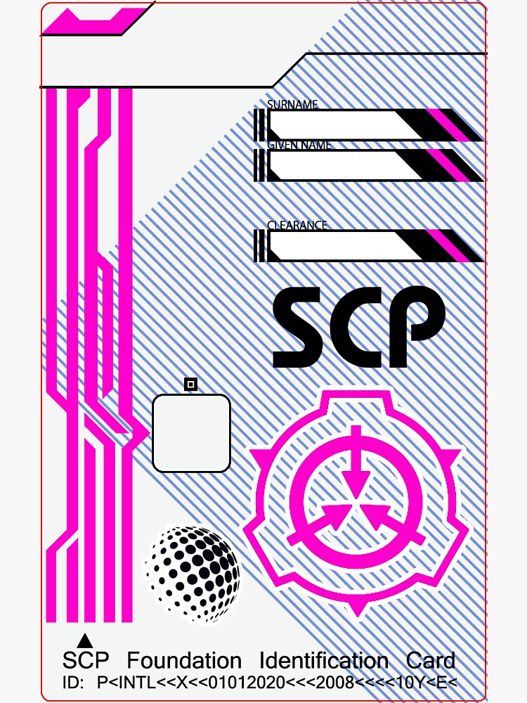"SCP intl. ID" Sticker for Sale by RPGcrew | Redbubble
