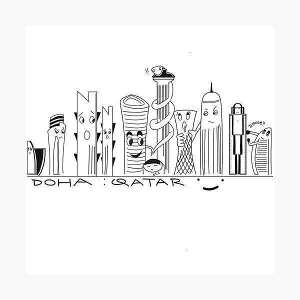 "Doha Qatar as funny cartoons" Photographic Print for Sale by SatyaYug ...