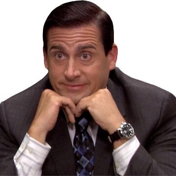 "Michael Scott Tell Me More " Sticker for Sale by zlapr | Redbubble